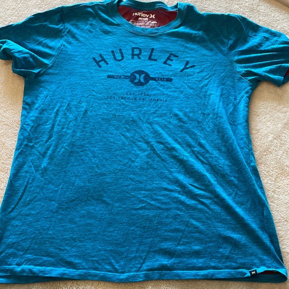 Hurley | Shirts | Hurley Tshirt Mens Size Fit L Blue Short Sleeve Crew ...
